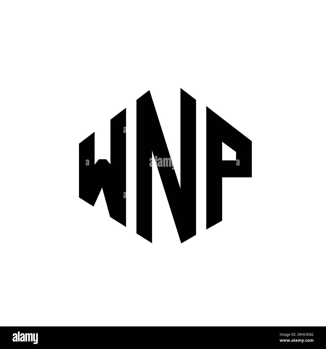WNP letter logo design with polygon shape. WNP polygon and cube shape ...