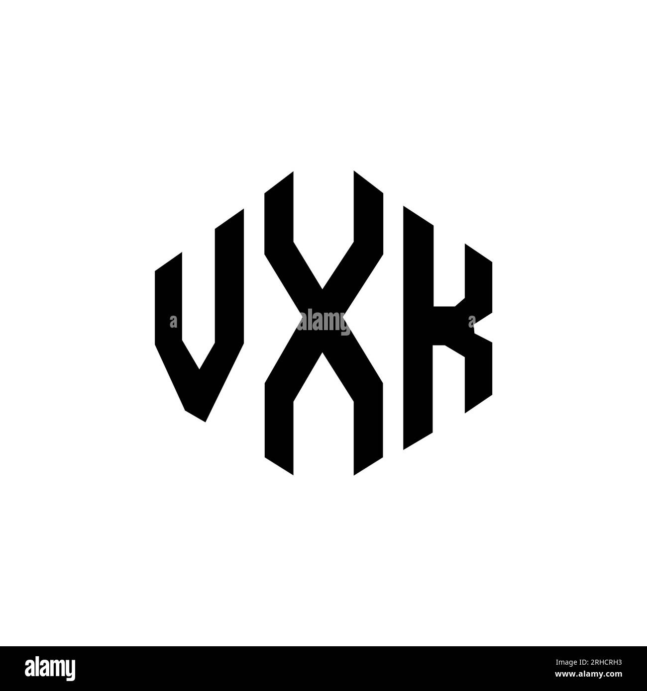 VXK letter logo design with polygon shape. VXK polygon and cube shape ...