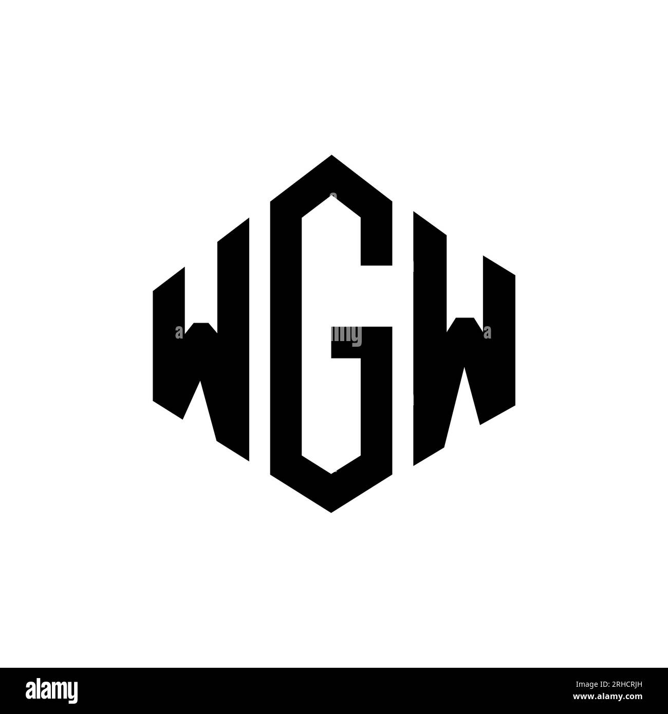 WGW letter logo design with polygon shape. WGW polygon and cube shape ...