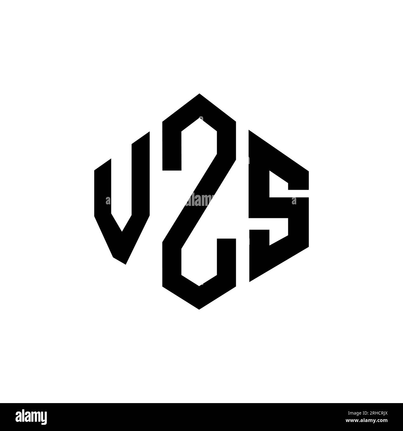 VZS letter logo design with polygon shape. VZS polygon and cube shape ...