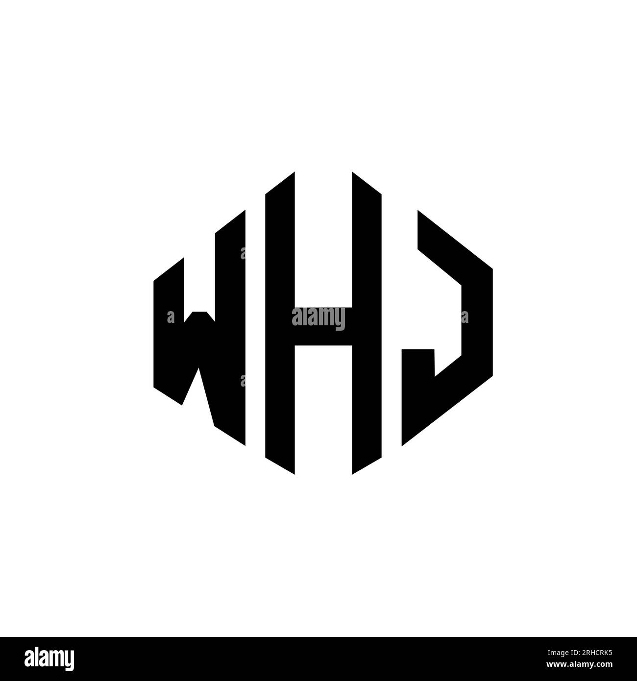 WHJ letter logo design with polygon shape. WHJ polygon and cube shape ...