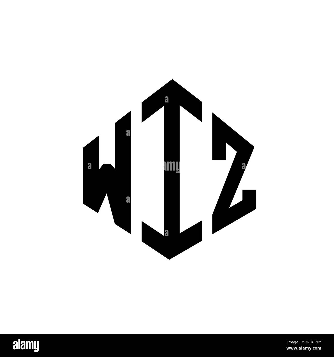 WIZ letter logo design with polygon shape. WIZ polygon and cube shape ...