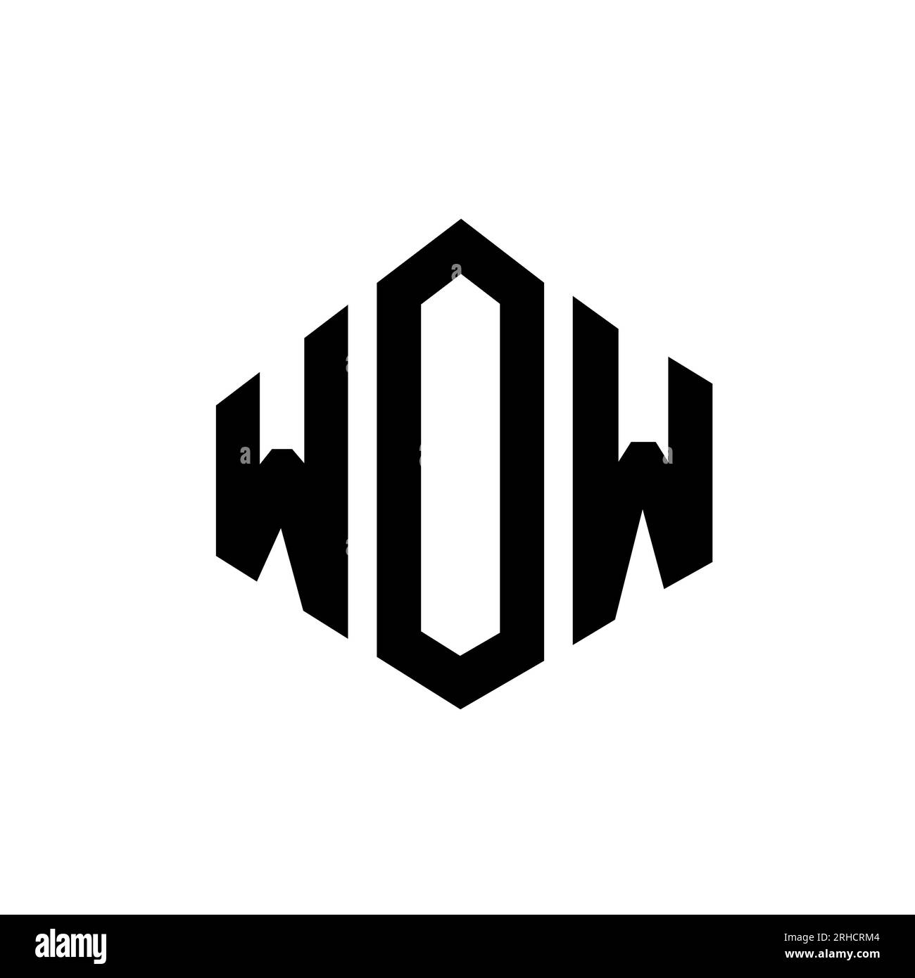 WOW letter logo design with polygon shape. WOW polygon and cube shape ...