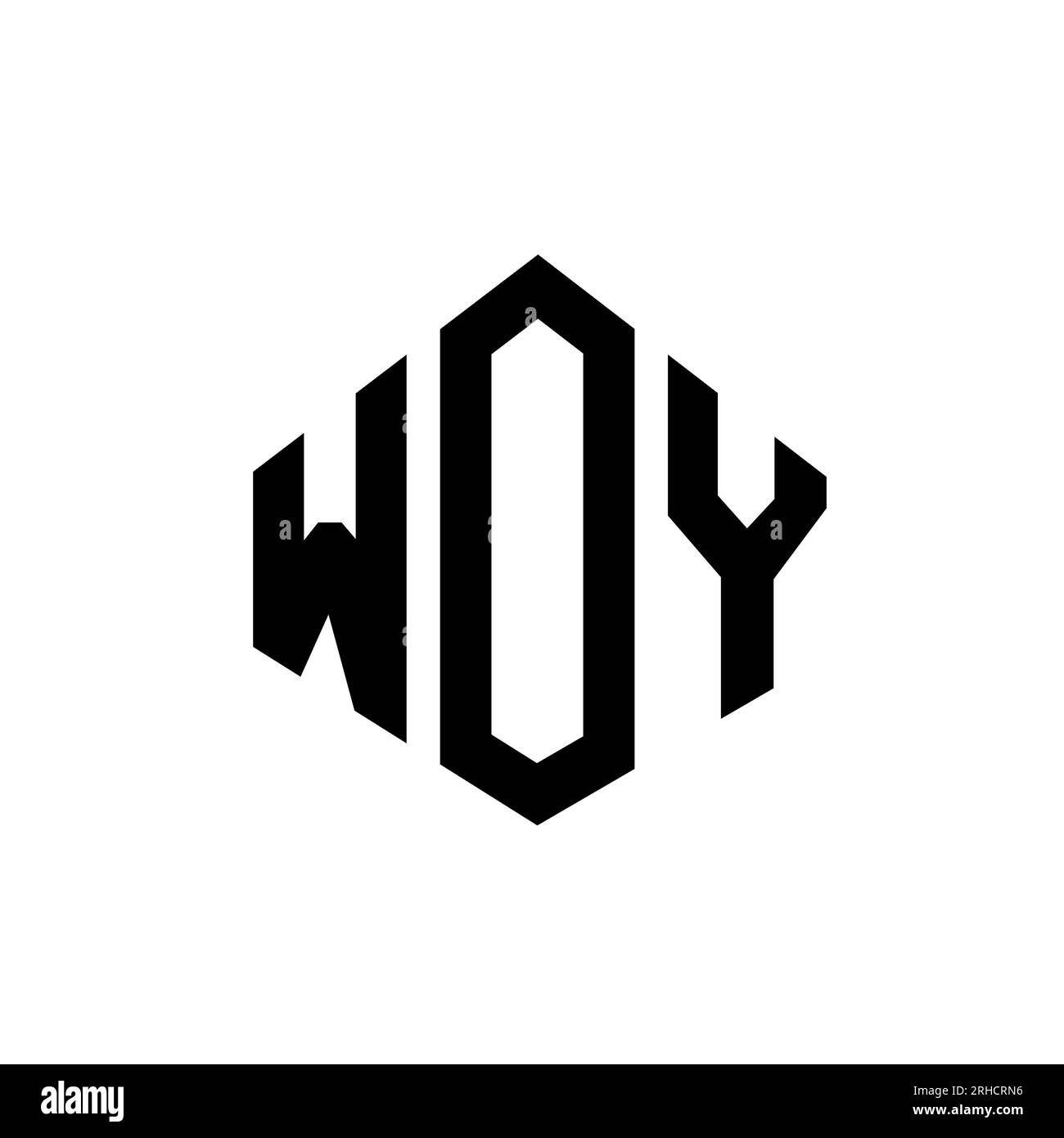 WOY letter logo design with polygon shape. WOY polygon and cube shape ...