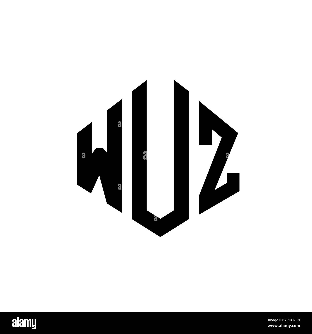 WUZ letter logo design with polygon shape. WUZ polygon and cube shape ...