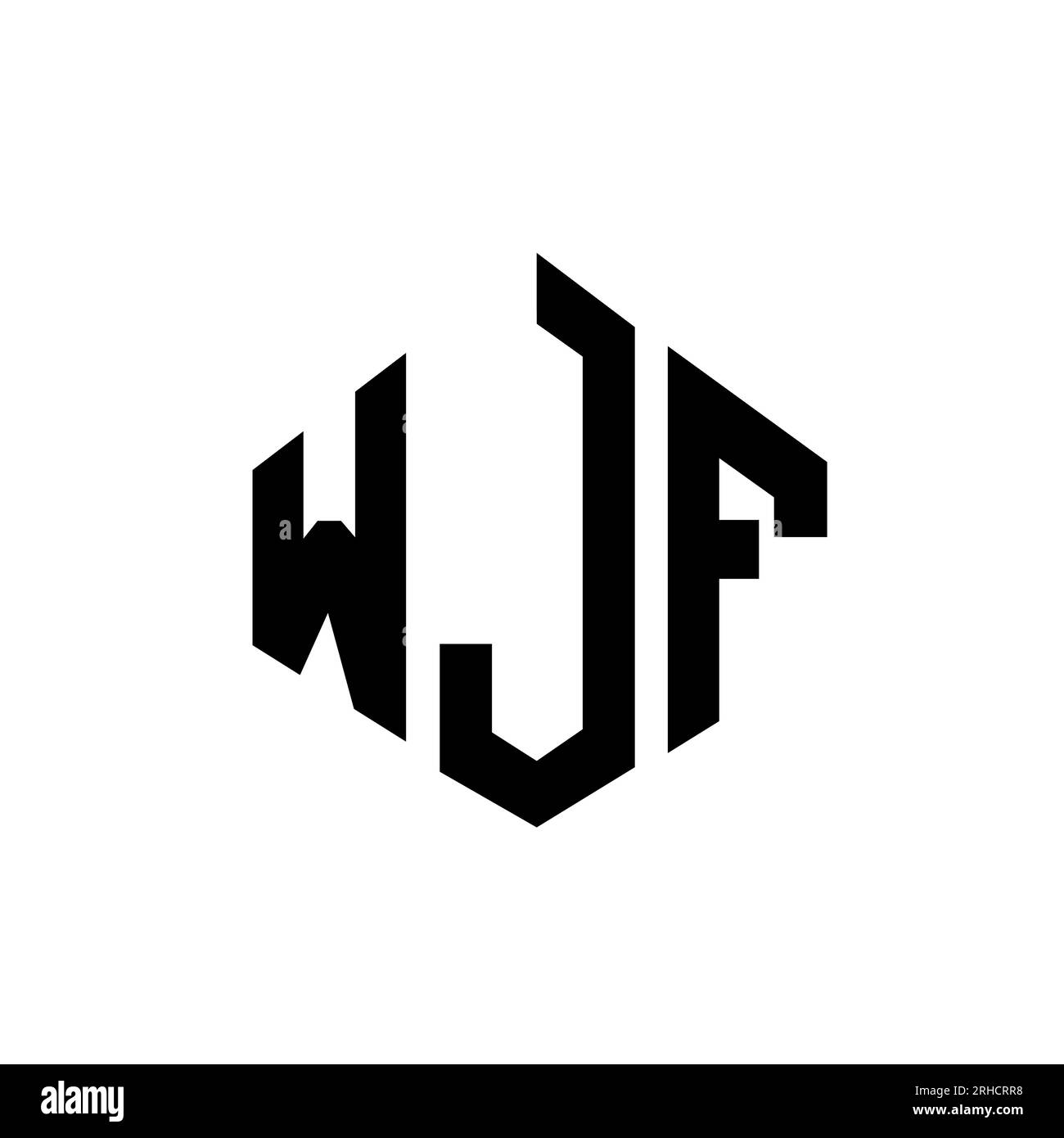WJF letter logo design with polygon shape. WJF polygon and cube shape ...