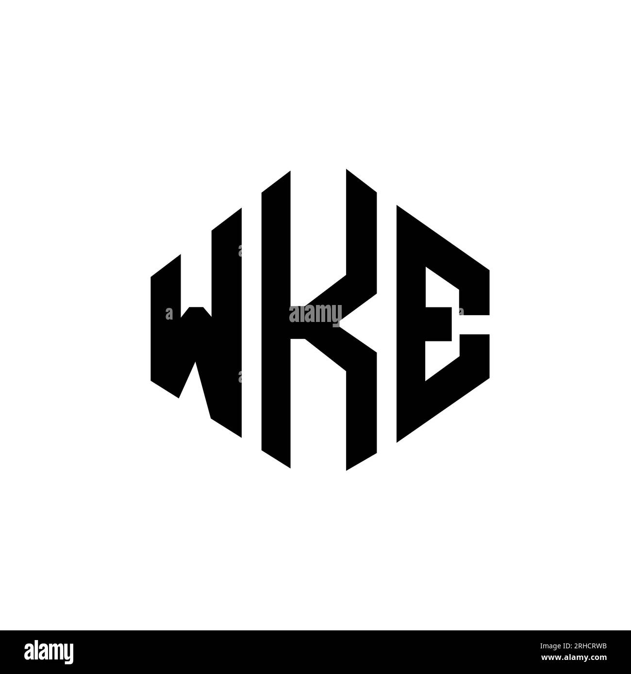 WKE letter logo design with polygon shape. WKE polygon and cube shape ...