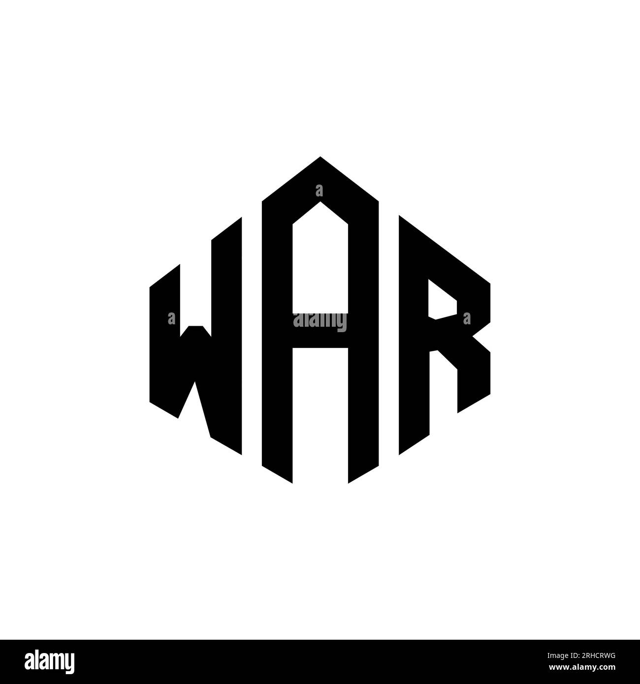 WAR letter logo design with polygon shape. WAR polygon and cube shape ...