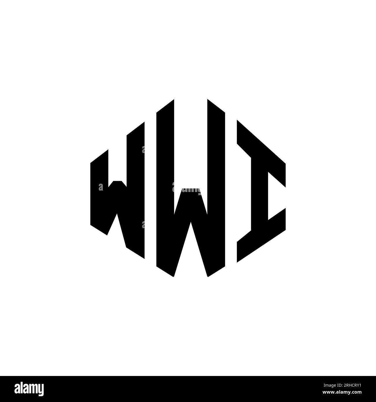 WWI letter logo design with polygon shape. WWI polygon and cube shape ...