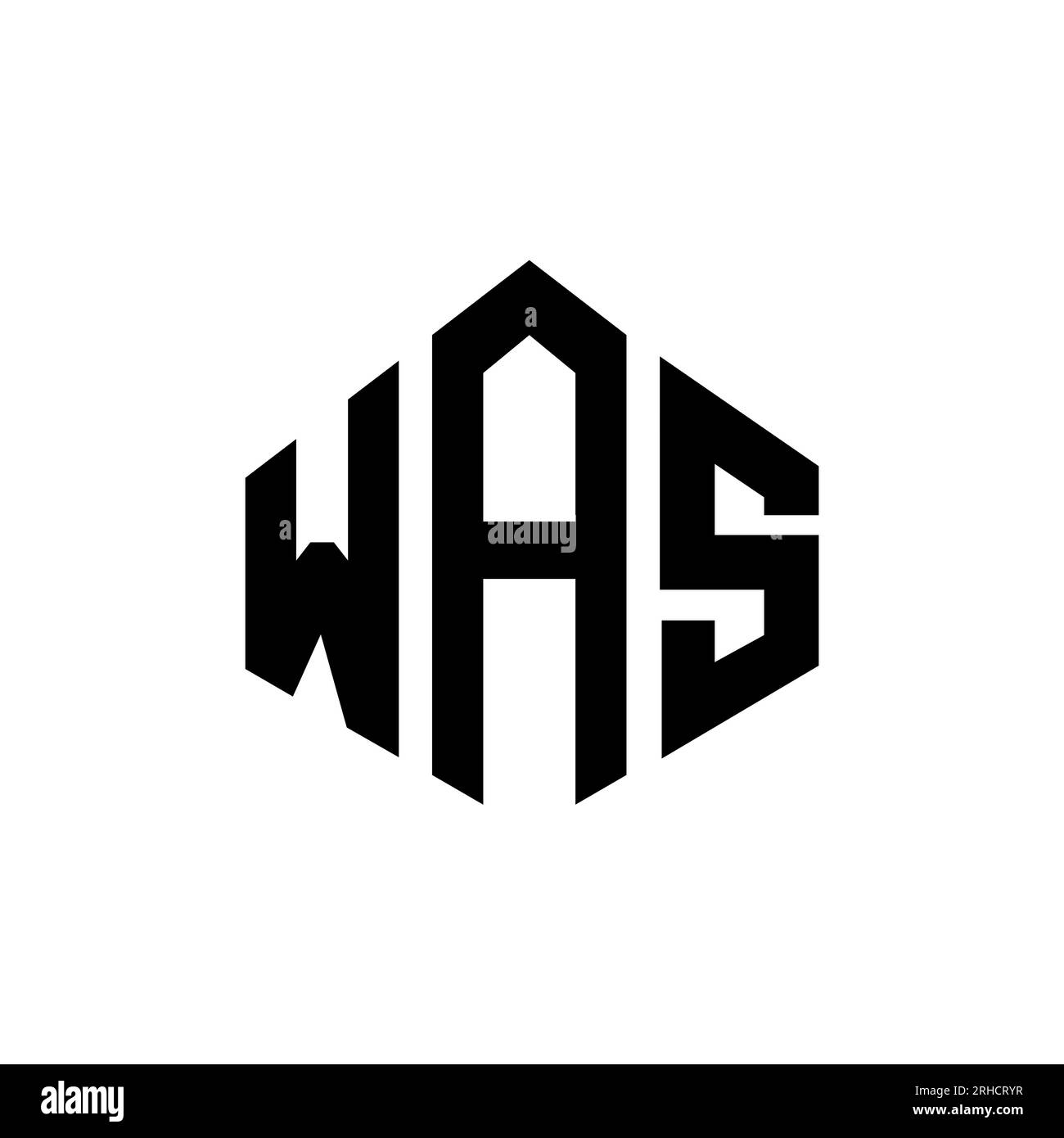 WAS letter logo design with polygon shape. WAS polygon and cube shape ...