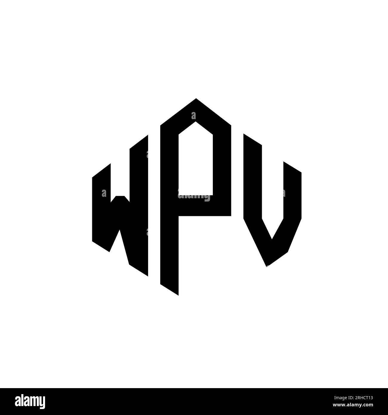 WPV letter logo design with polygon shape. WPV polygon and cube shape ...