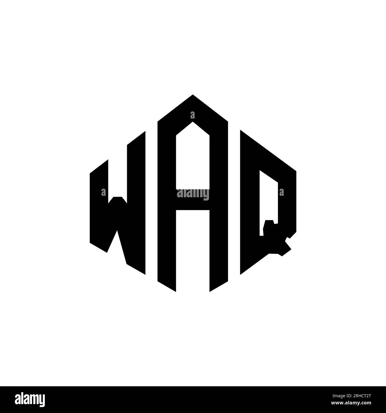 WAQ letter logo design with polygon shape. WAQ polygon and cube shape logo design. WAQ hexagon ...
