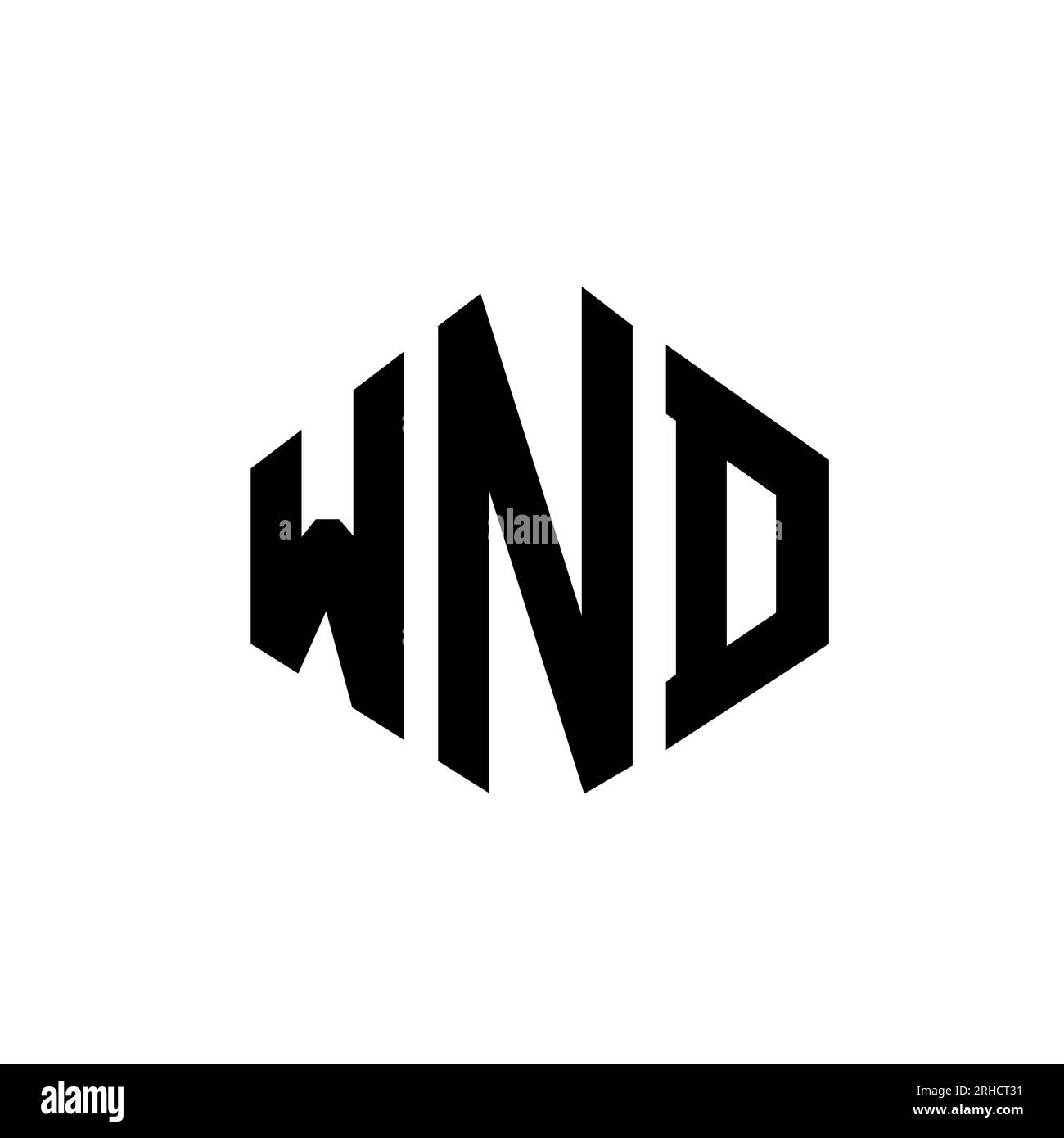 WND letter logo design with polygon shape. WND polygon and cube shape ...