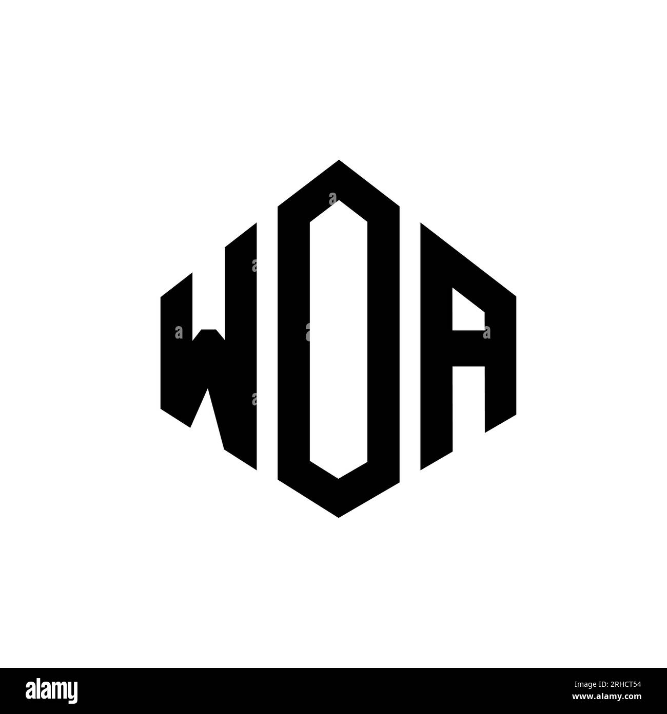 WOA letter logo design with polygon shape. WOA polygon and cube shape ...