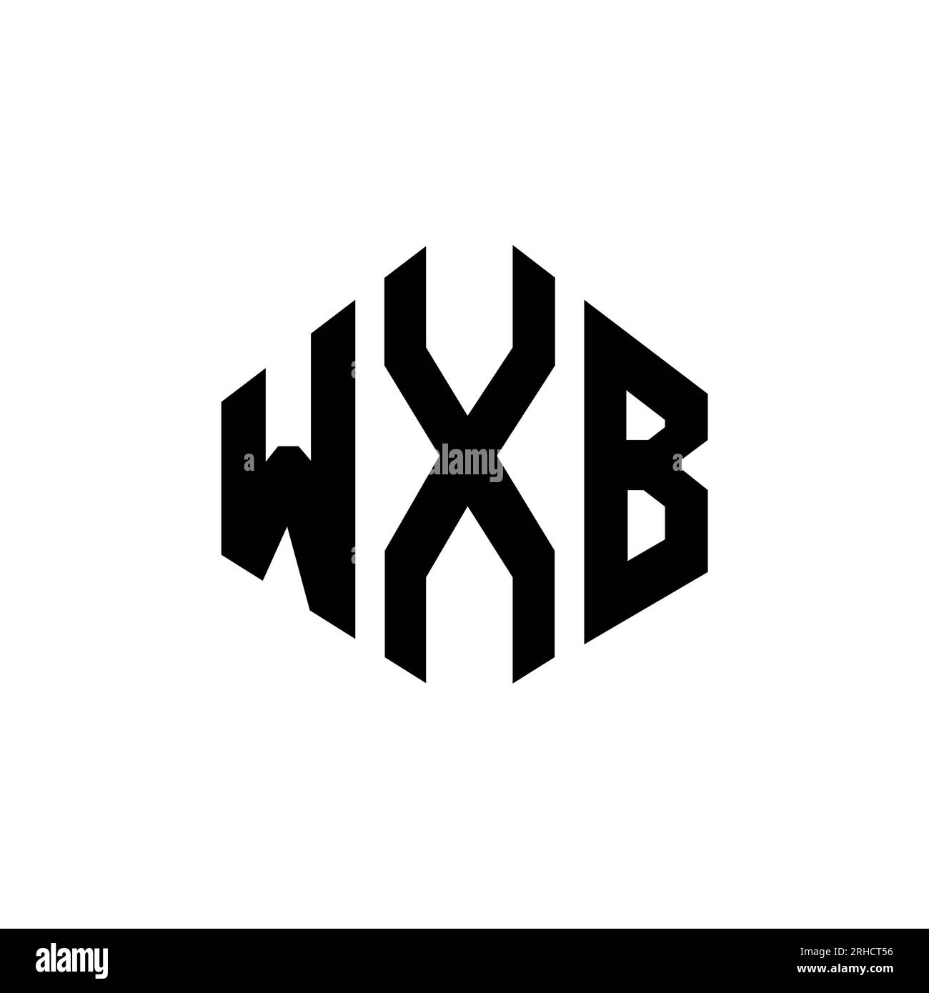 WXB letter logo design with polygon shape. WXB polygon and cube shape ...
