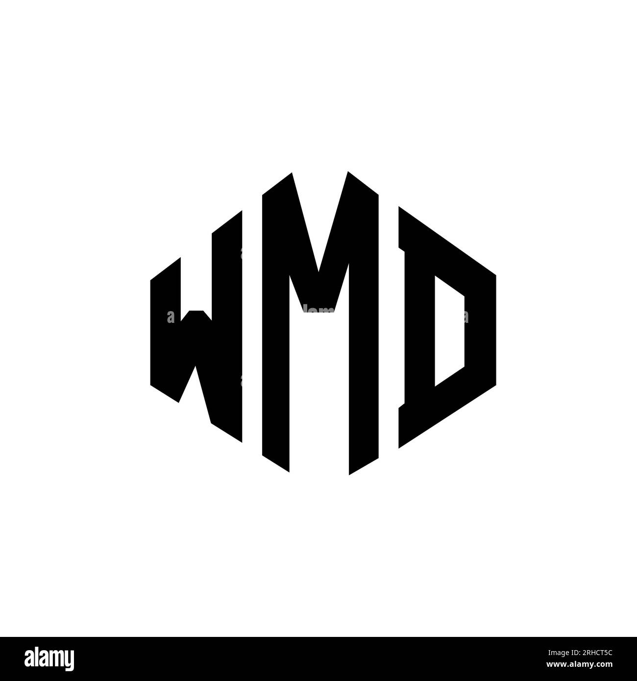 WMD letter logo design with polygon shape. WMD polygon and cube shape ...