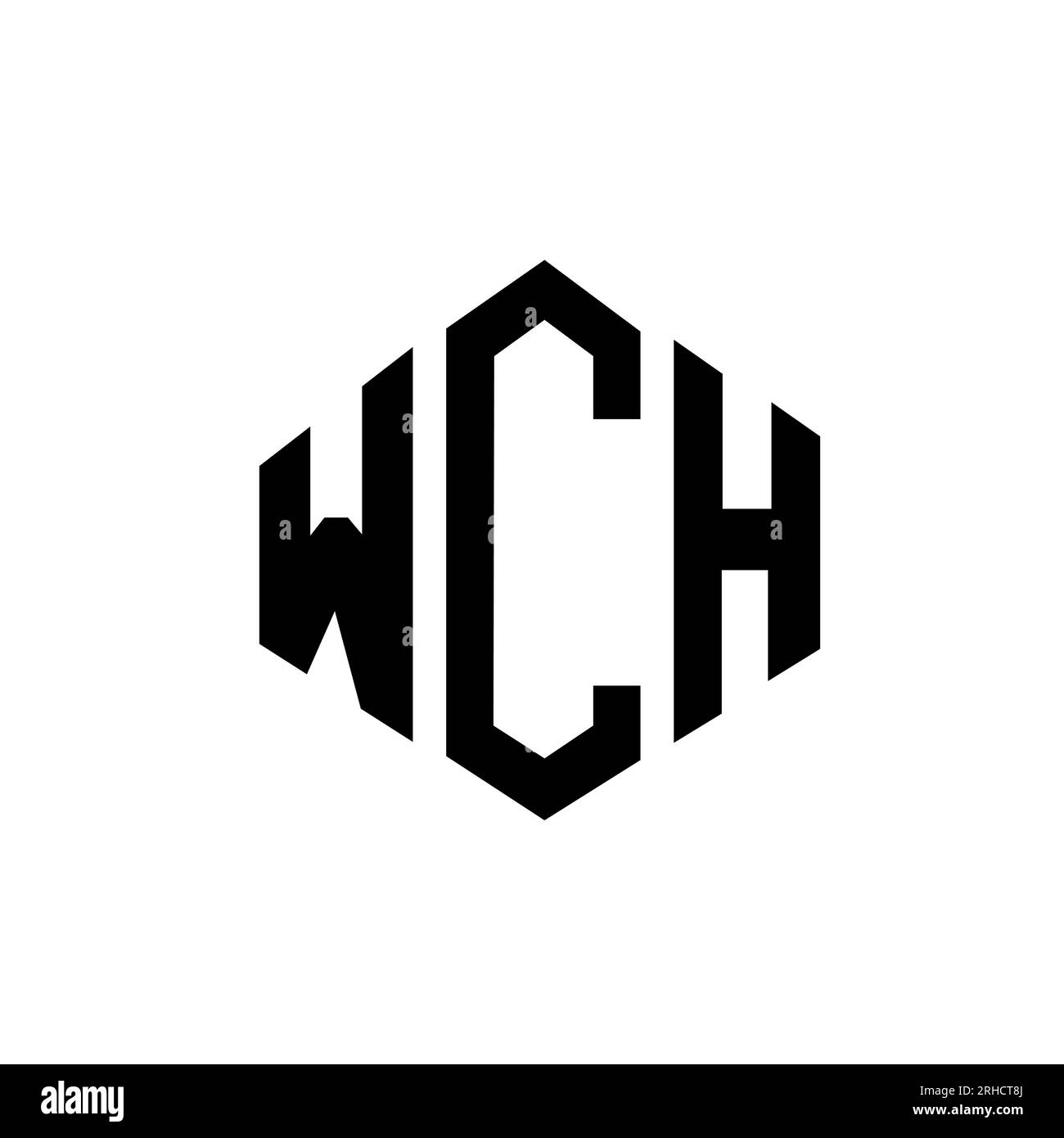 WCH letter logo design with polygon shape. WCH polygon and cube shape ...