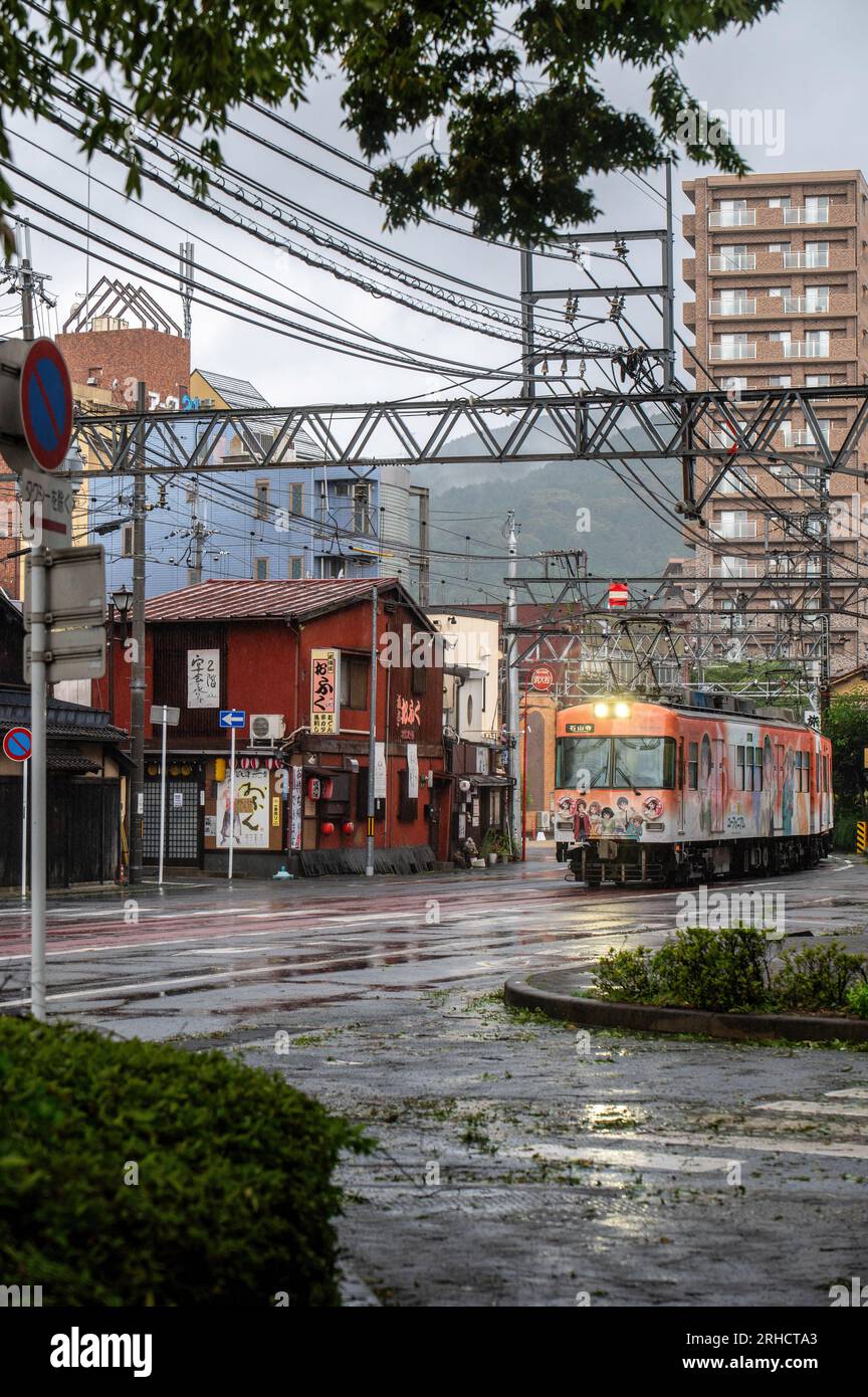 Japan. 15th Aug, 2023. The popular lakeside town of Otsu sits empty as ...