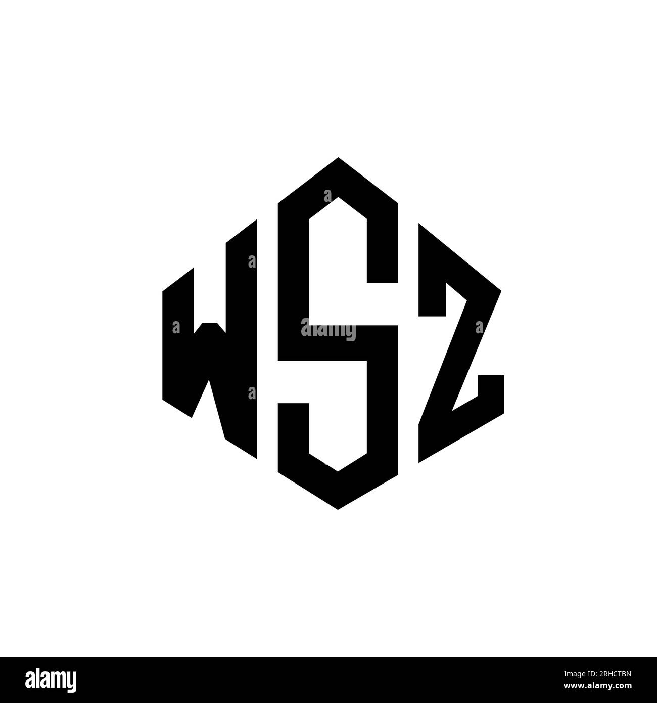 WSZ letter logo design with polygon shape. WSZ polygon and cube shape logo design. WSZ hexagon ...