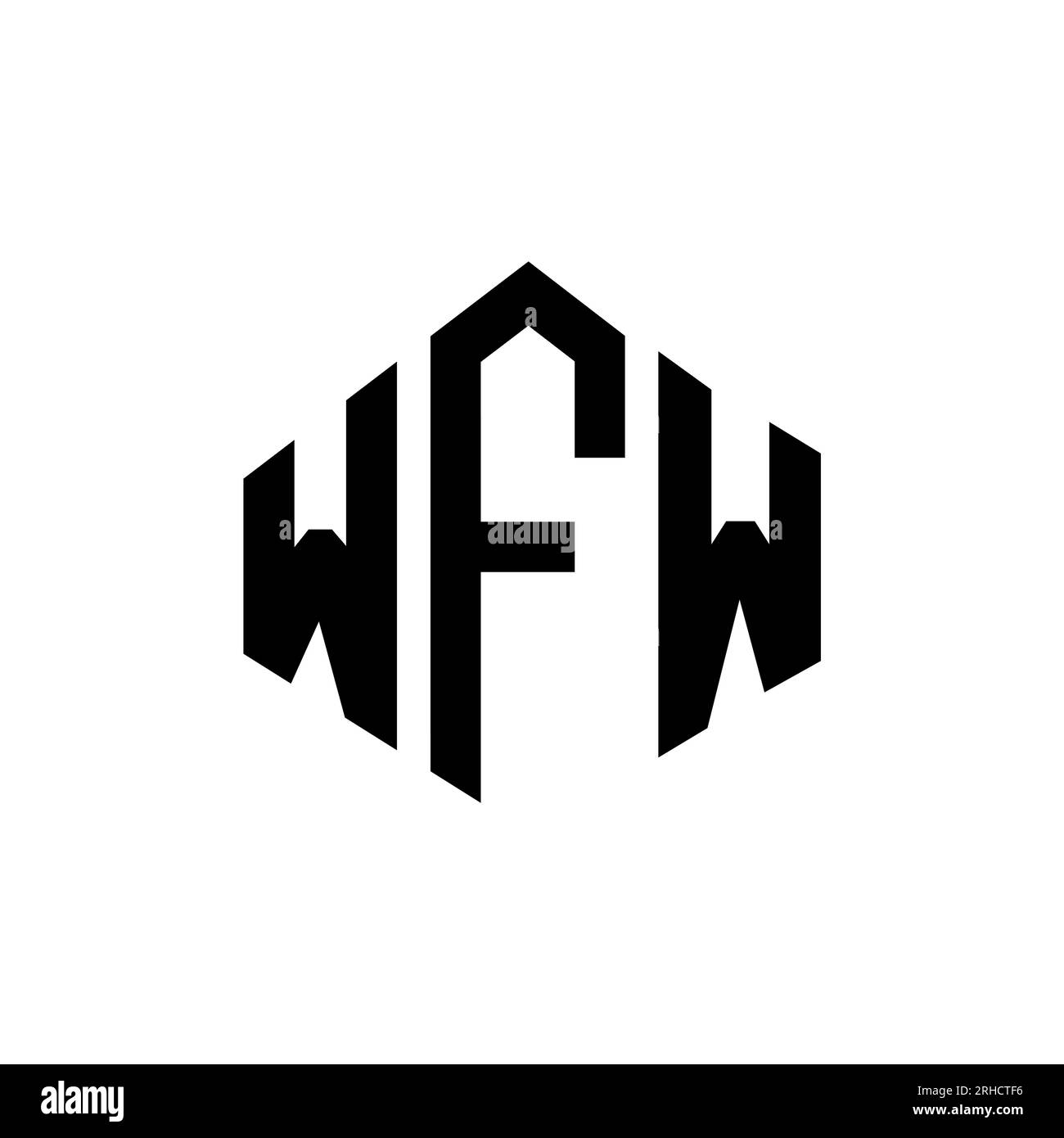 WFW letter logo design with polygon shape. WFW polygon and cube shape ...