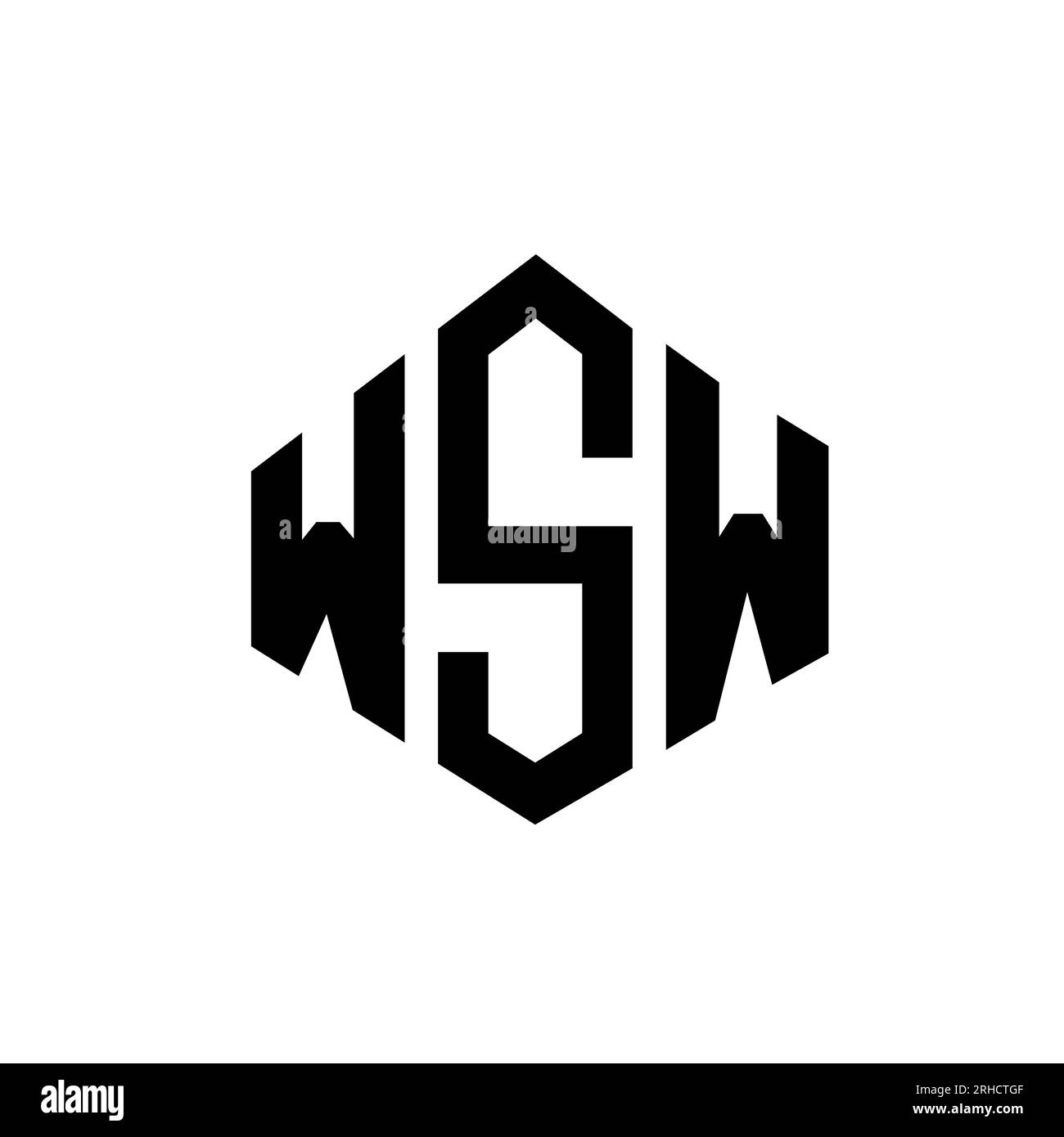 WSW letter logo design with polygon shape. WSW polygon and cube shape ...