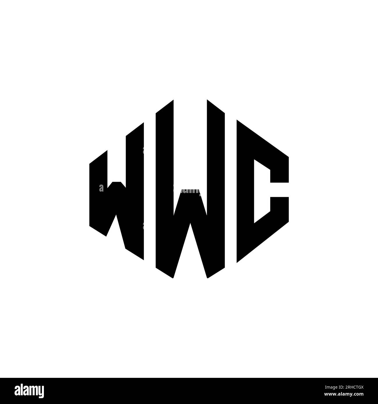 WWC letter logo design with polygon shape. WWC polygon and cube shape ...