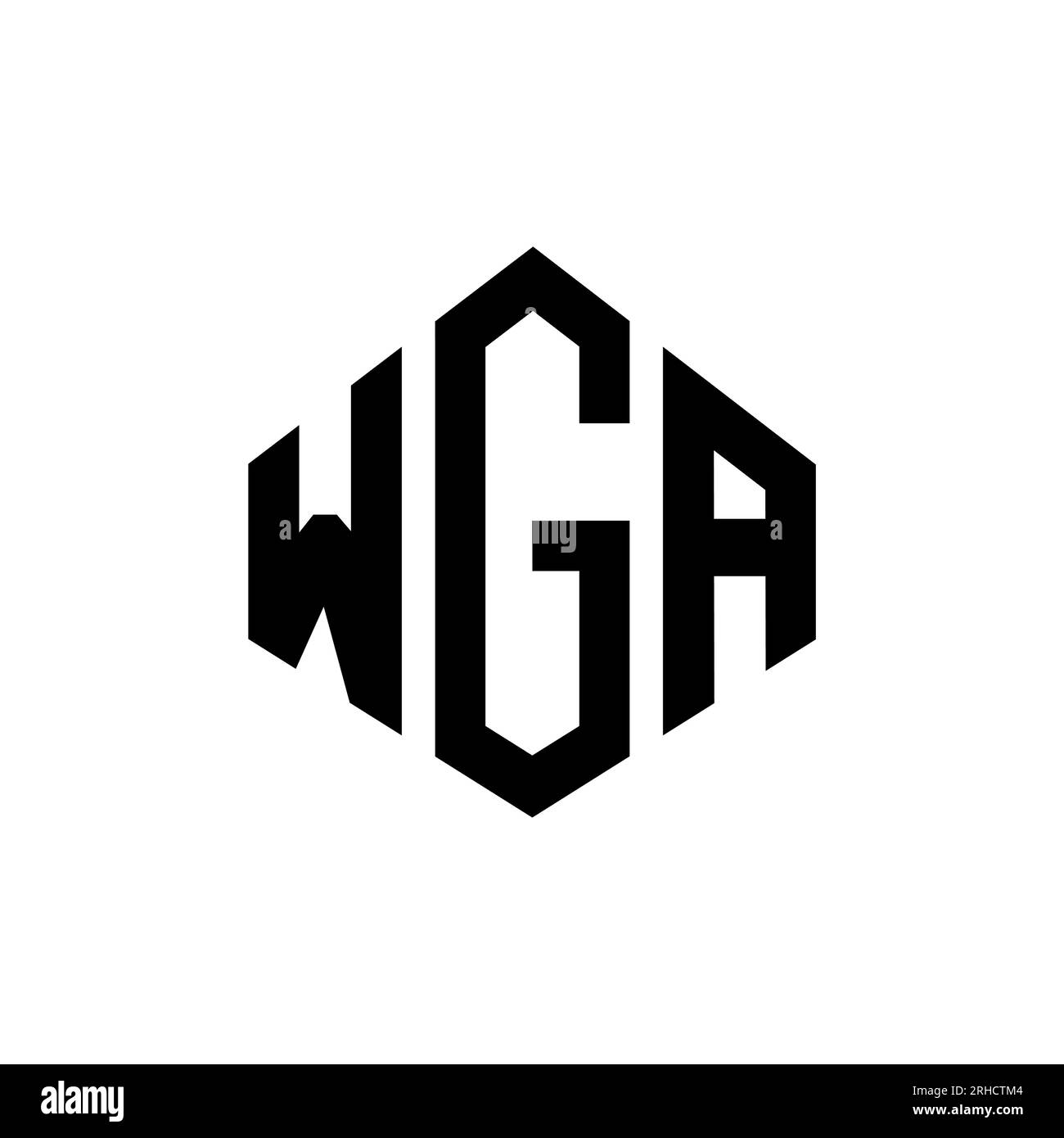 WGA letter logo design with polygon shape. WGA polygon and cube shape ...