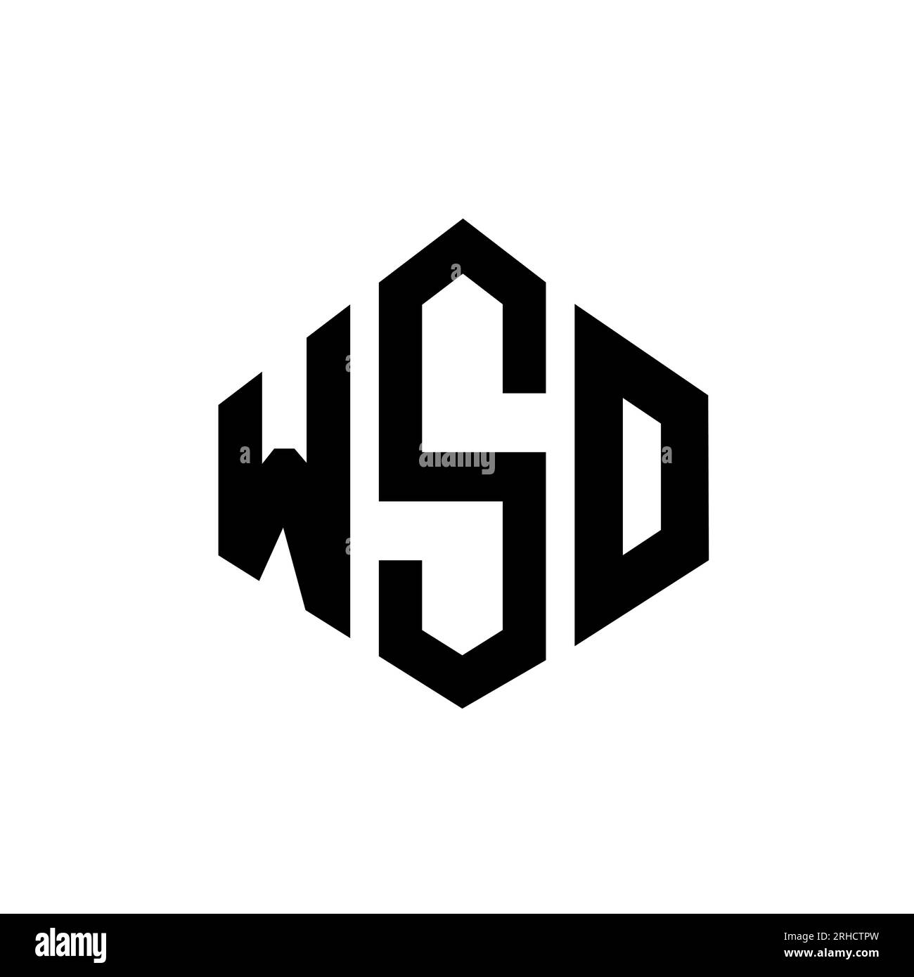WSO letter logo design with polygon shape. WSO polygon and cube shape ...