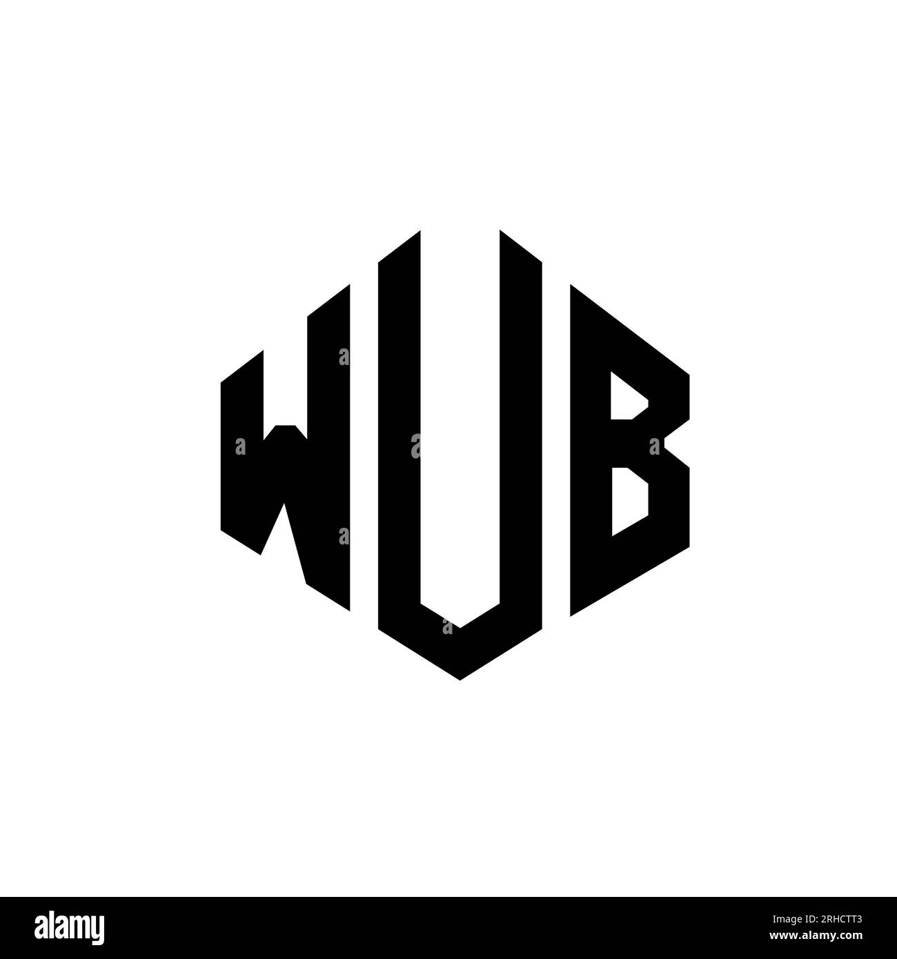 WUB letter logo design with polygon shape. WUB polygon and cube shape ...