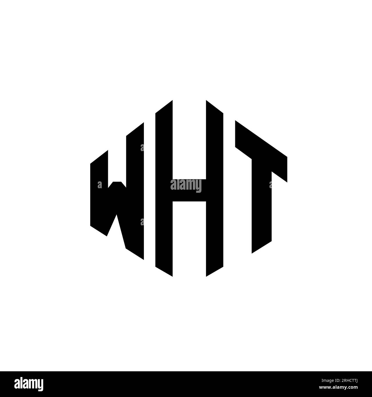 WHT letter logo design with polygon shape. WHT polygon and cube shape ...