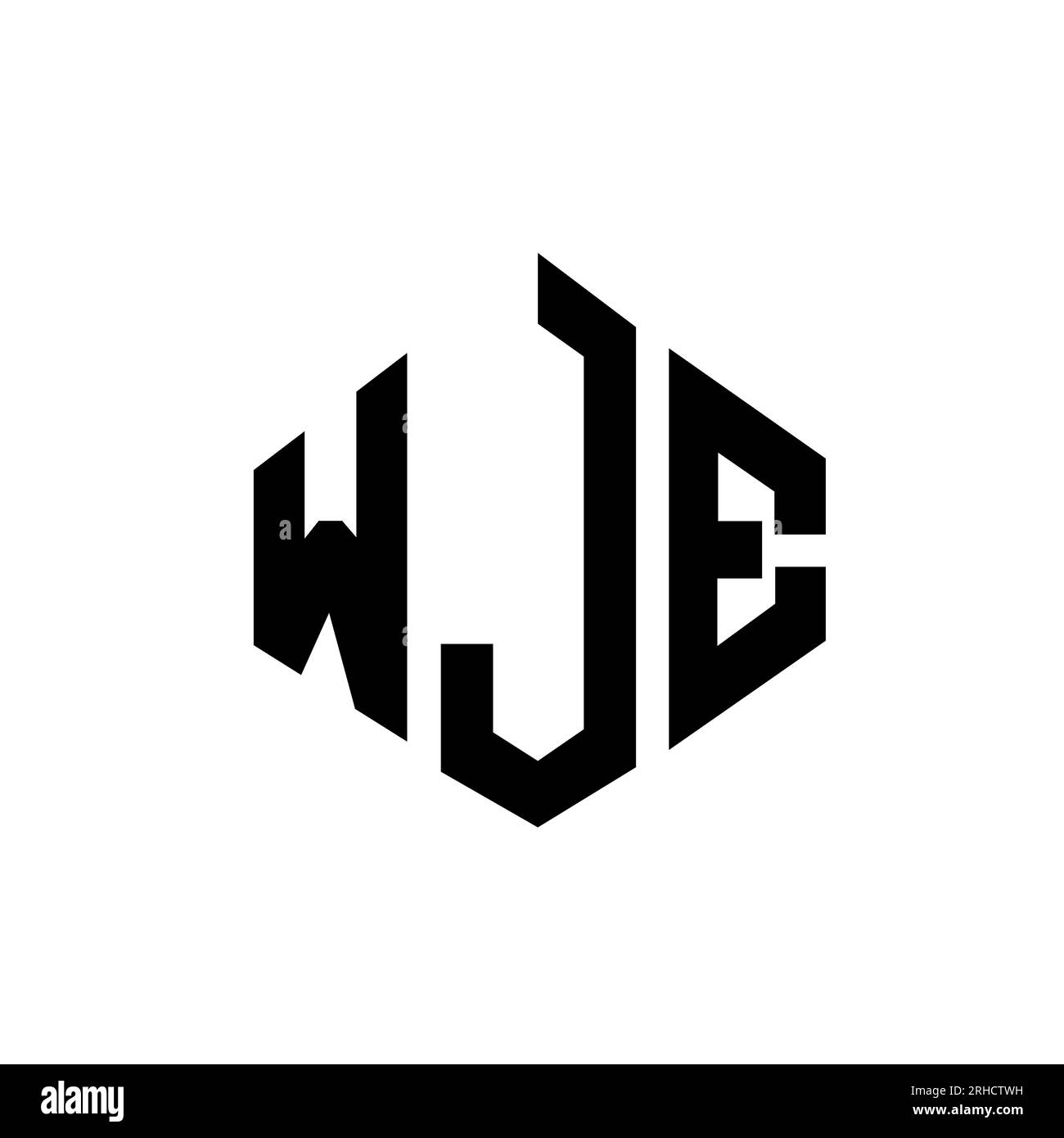 WJE letter logo design with polygon shape. WJE polygon and cube shape ...
