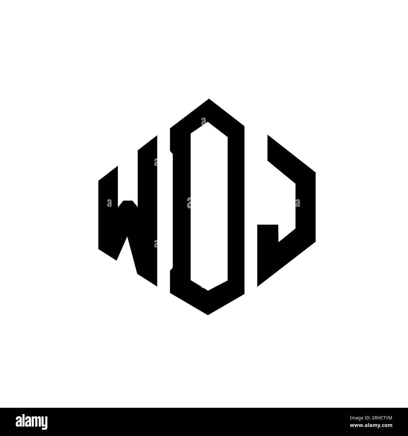 WDJ letter logo design with polygon shape. WDJ polygon and cube shape ...