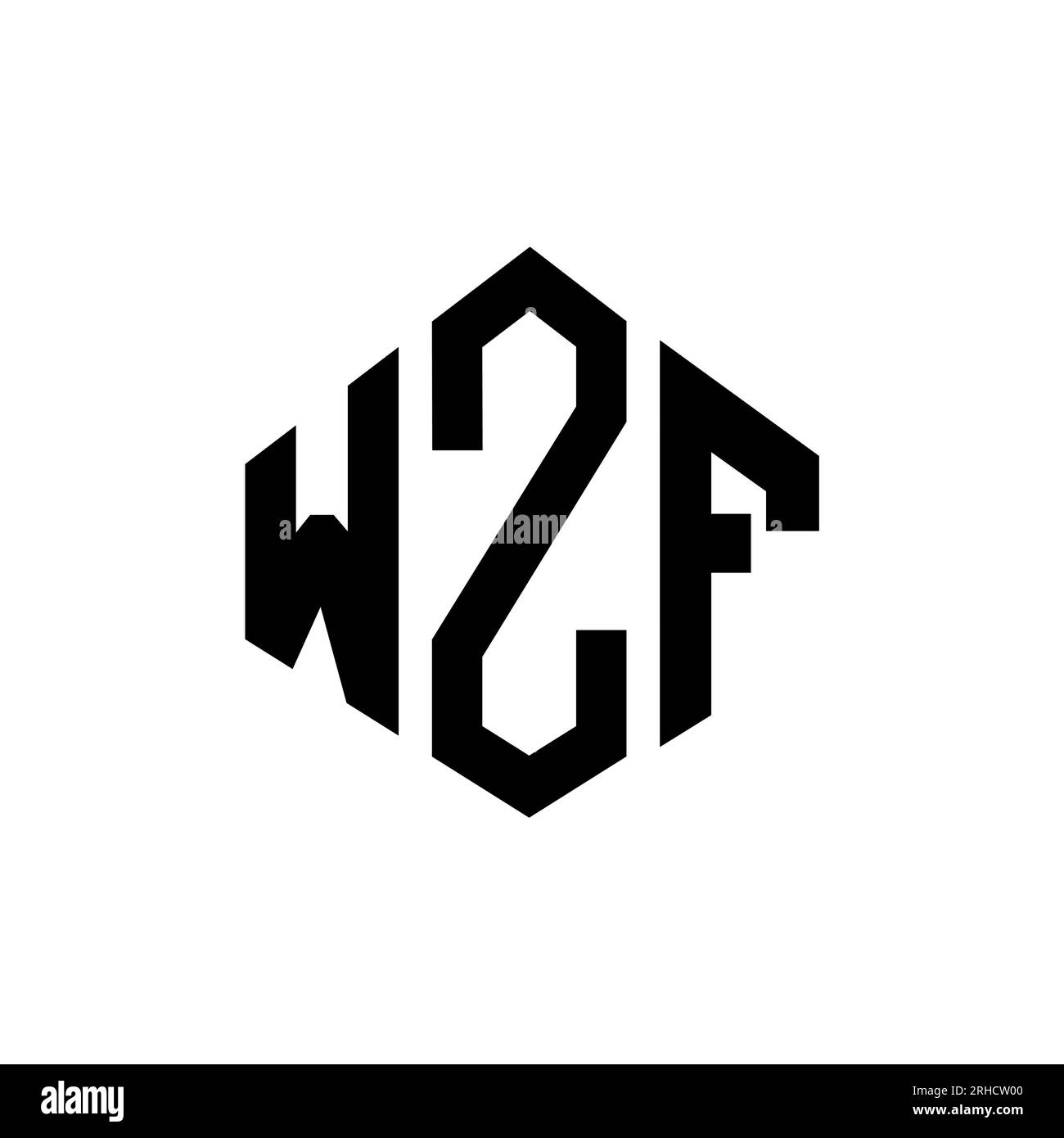 WZF letter logo design with polygon shape. WZF polygon and cube shape ...