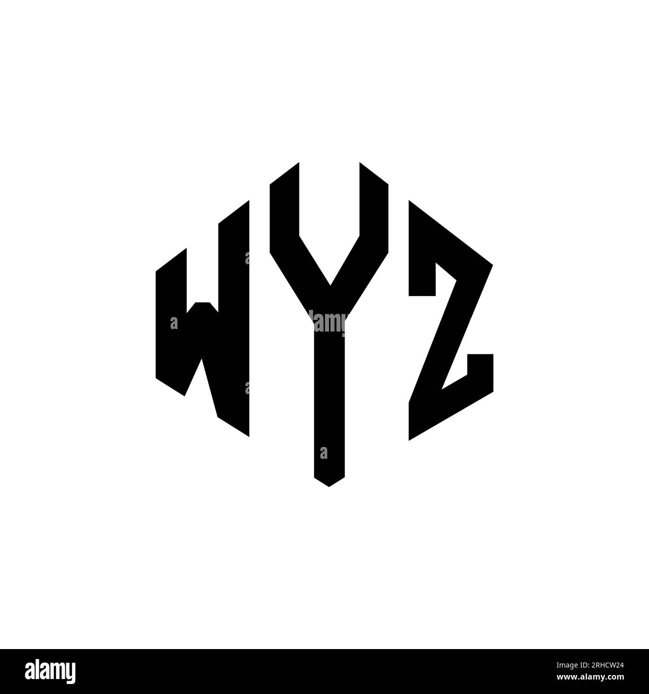WYZ letter logo design with polygon shape. WYZ polygon and cube shape ...