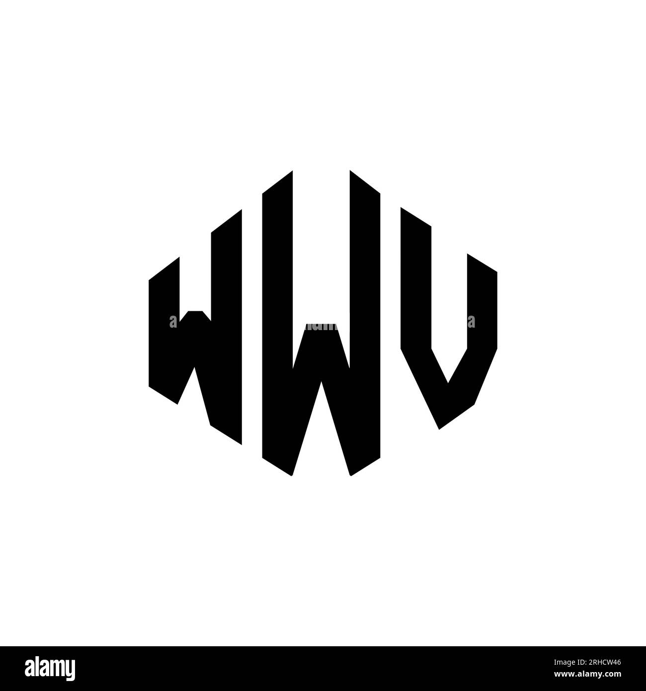 WWV letter logo design with polygon shape. WWV polygon and cube shape ...