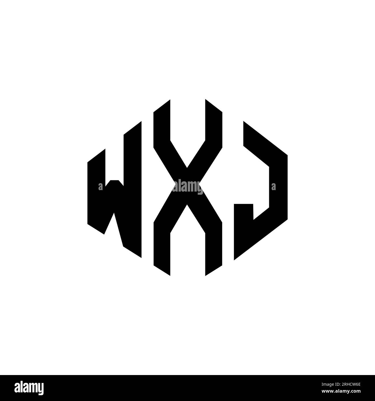 WXJ letter logo design with polygon shape. WXJ polygon and cube shape ...