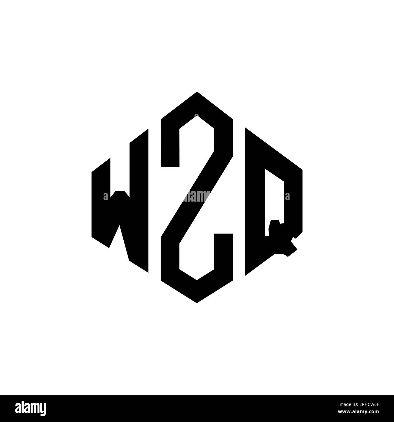 WZQ letter logo design with polygon shape. WZQ polygon and cube shape ...
