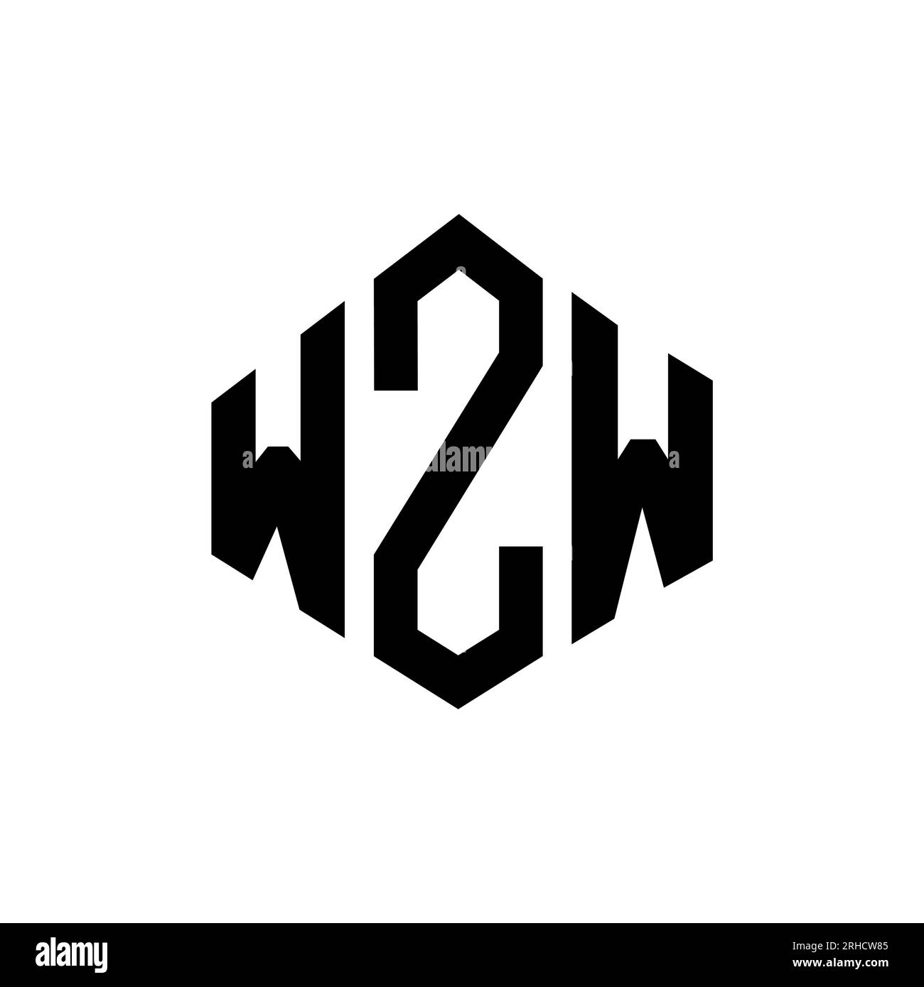 WZW letter logo design with polygon shape. WZW polygon and cube shape ...