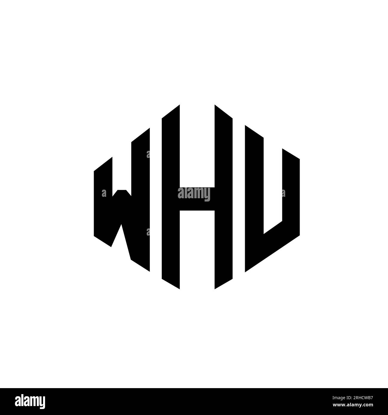 WHU letter logo design with polygon shape. WHU polygon and cube shape ...