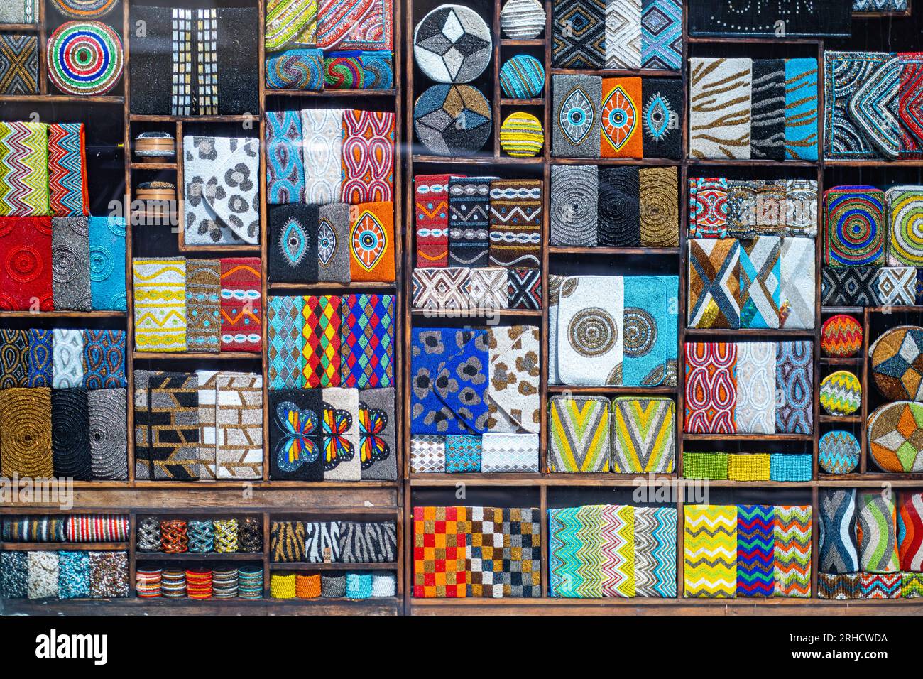Neat arrangement showcases a variety of vibrant cloth patterns Stock ...