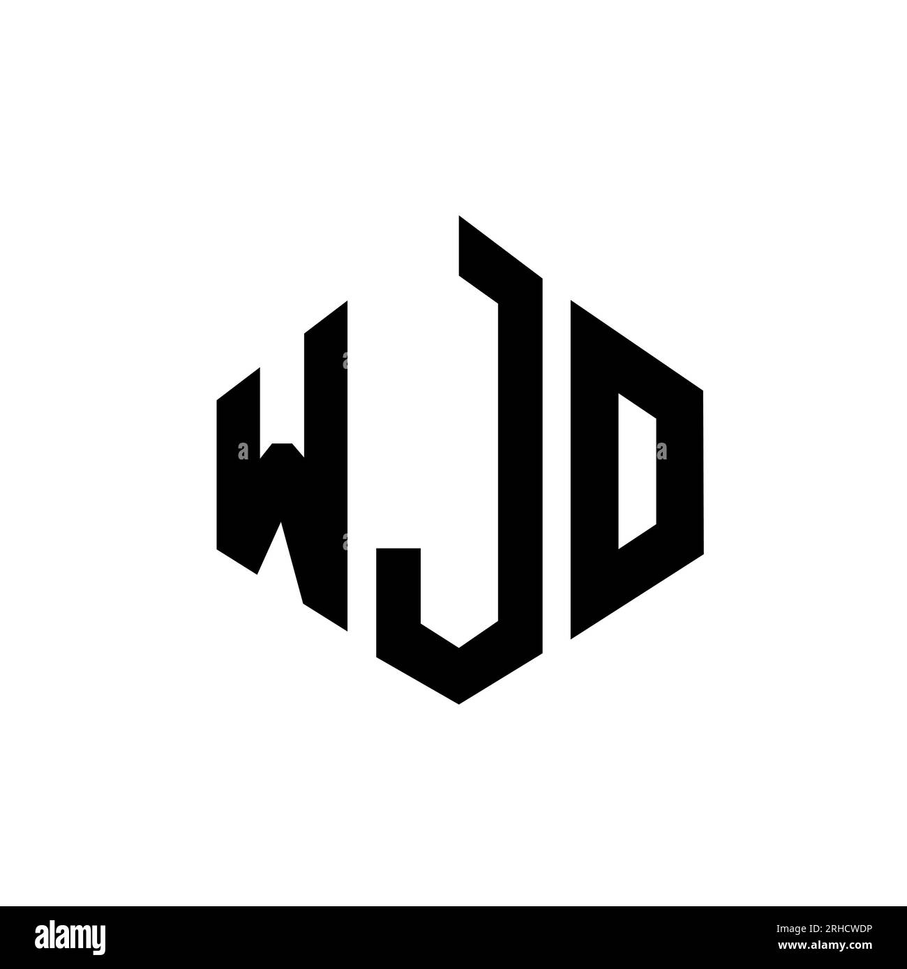 WJO letter logo design with polygon shape. WJO polygon and cube shape ...