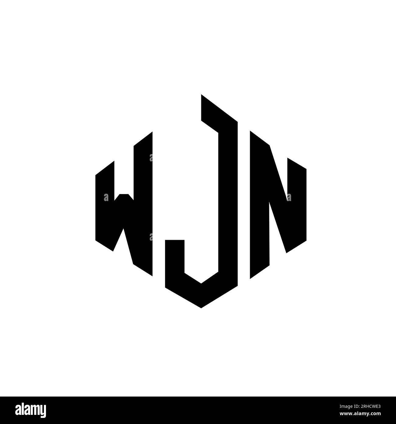 WJN letter logo design with polygon shape. WJN polygon and cube shape ...