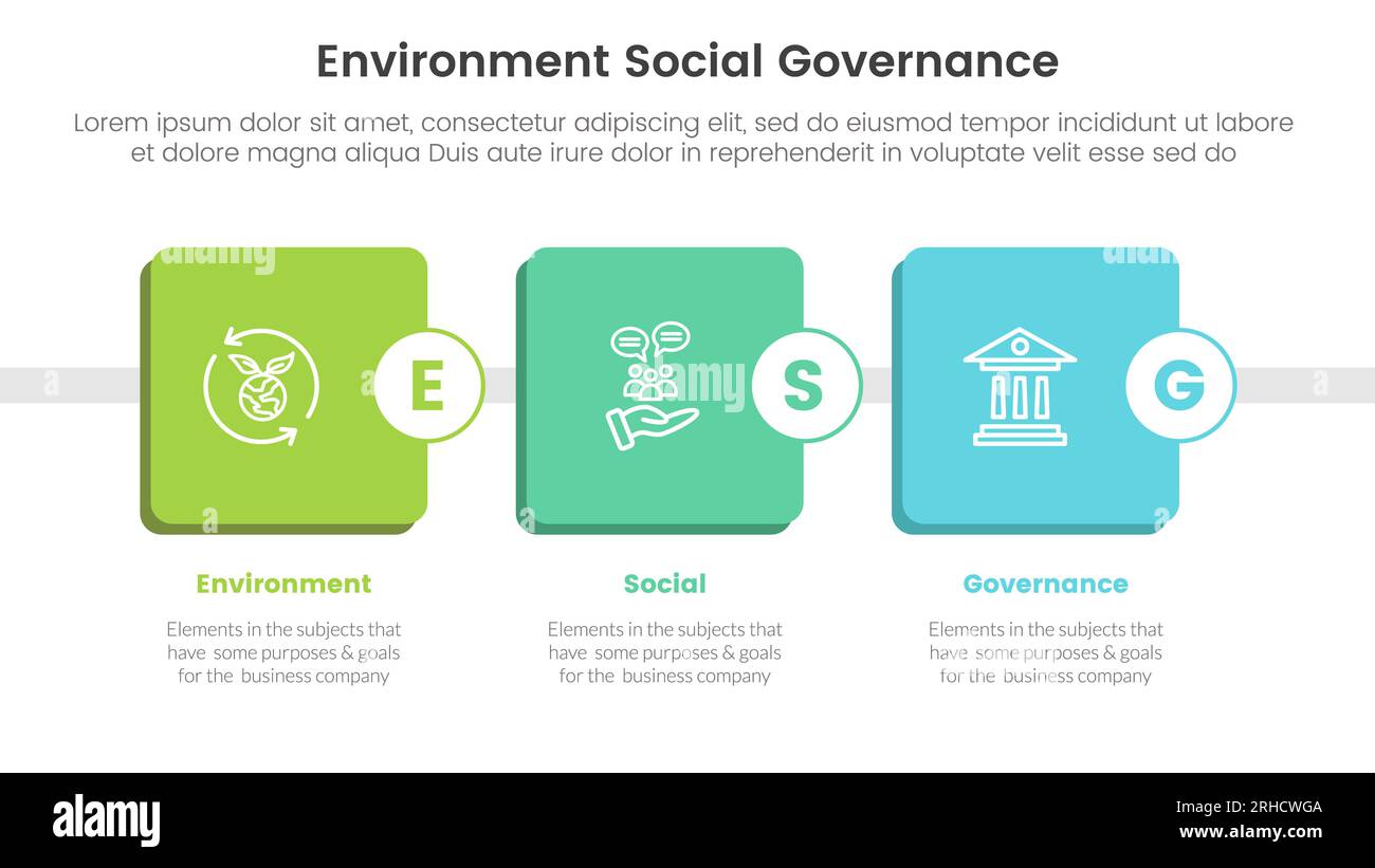 esg environmental social and governance infographic 3 point stage ...