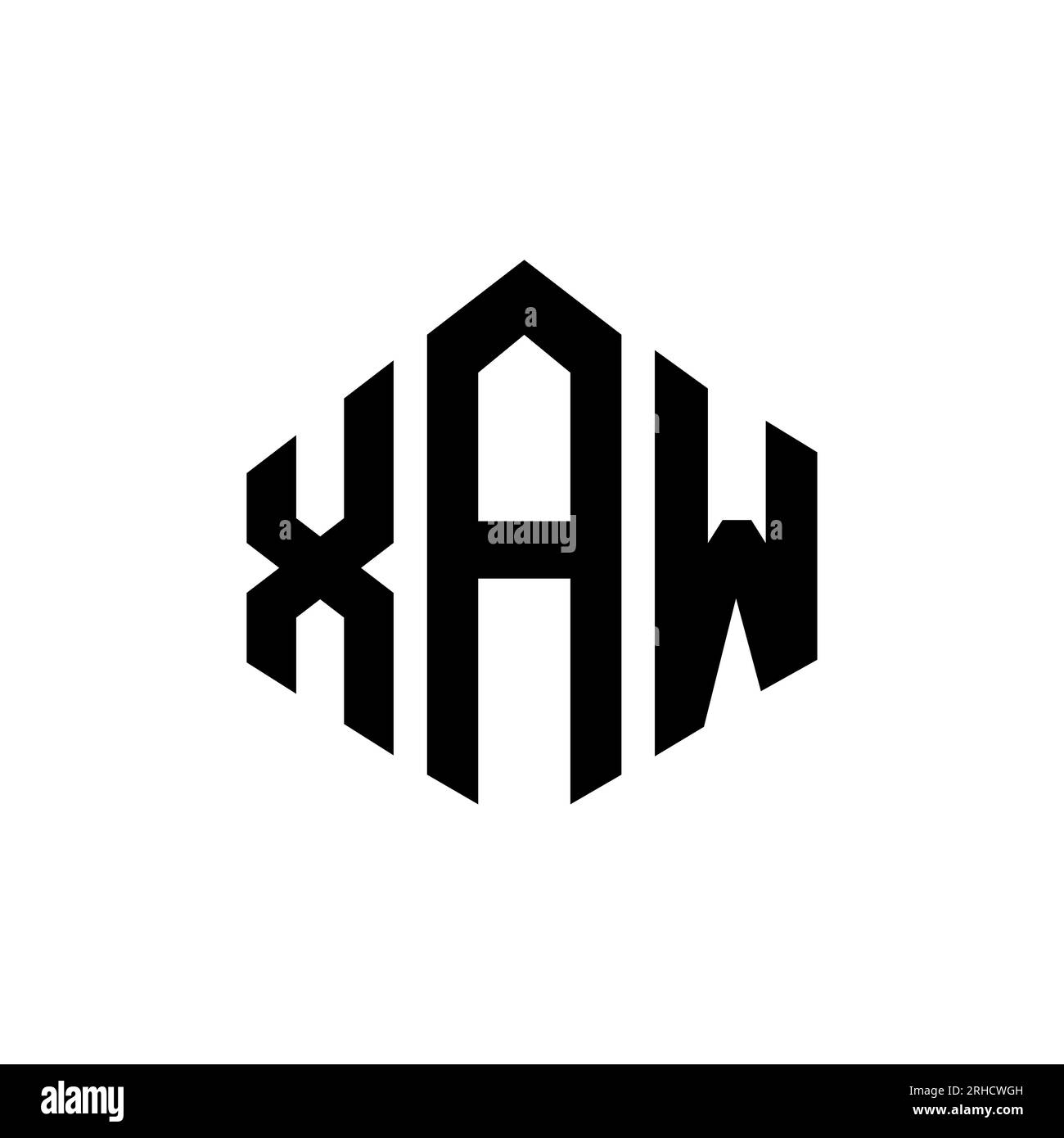 XAW letter logo design with polygon shape. XAW polygon and cube shape ...