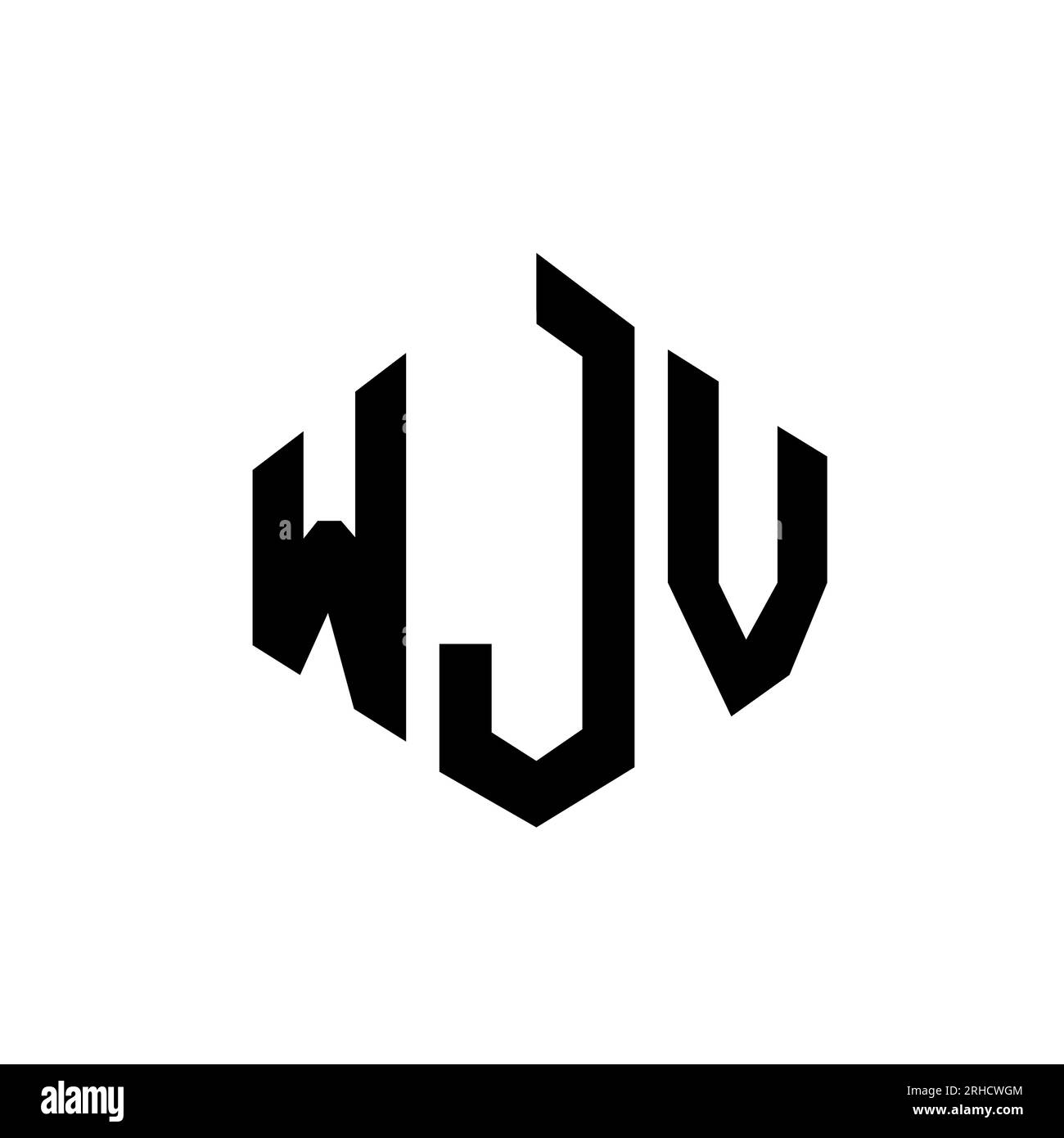 WJV letter logo design with polygon shape. WJV polygon and cube shape ...