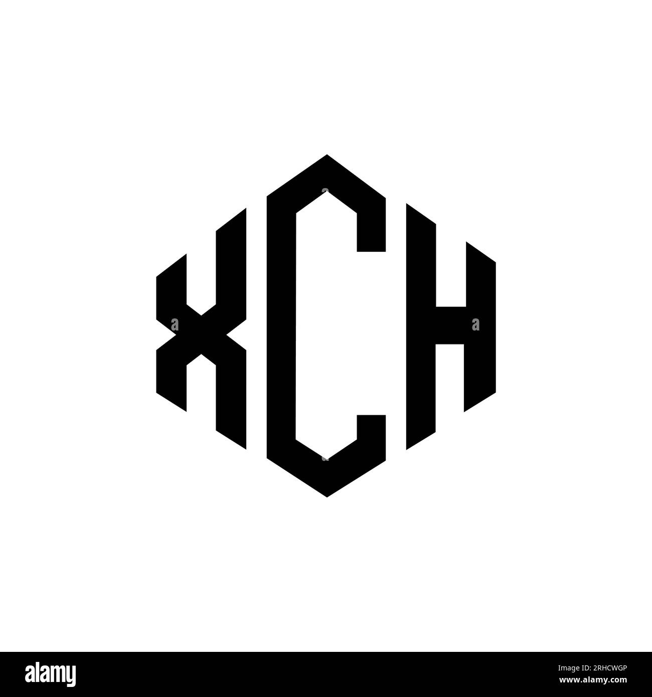XCH letter logo design with polygon shape. XCH polygon and cube shape ...