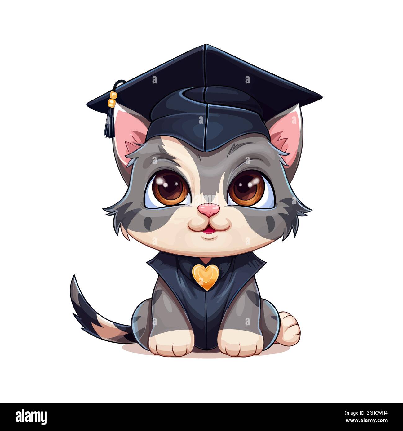 Smart white cat Stock Vector Images - Alamy