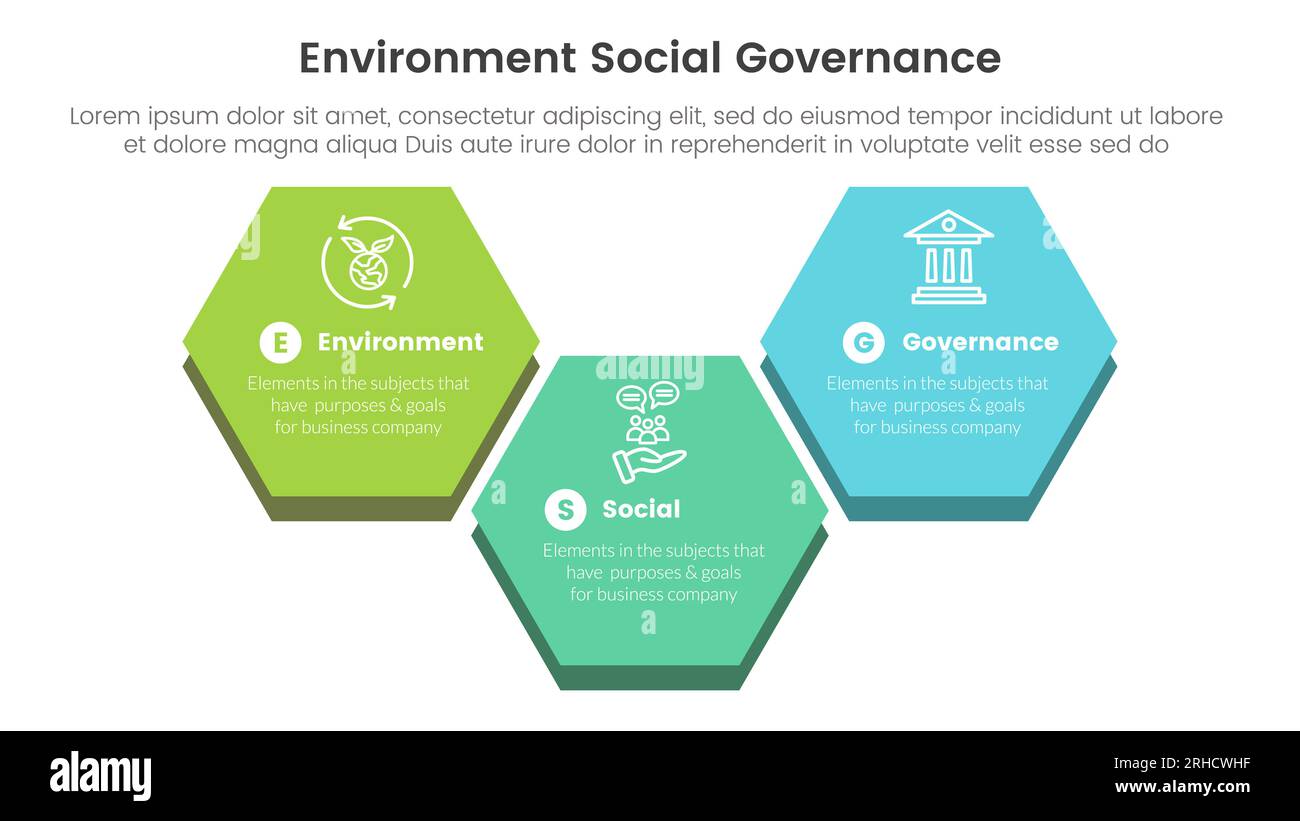 esg environmental social and governance infographic 3 point stage ...