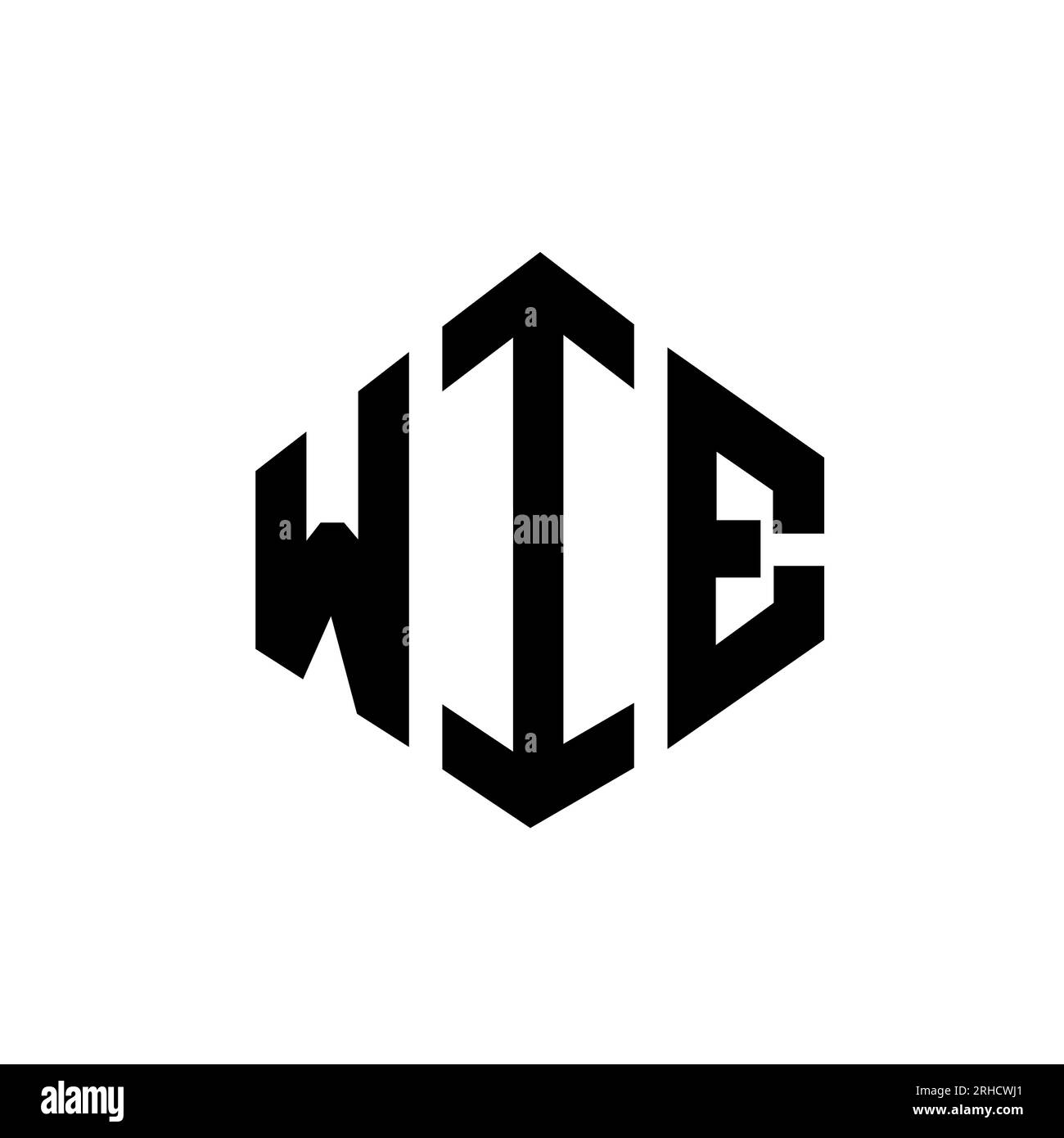 WIE letter logo design with polygon shape. WIE polygon and cube shape ...