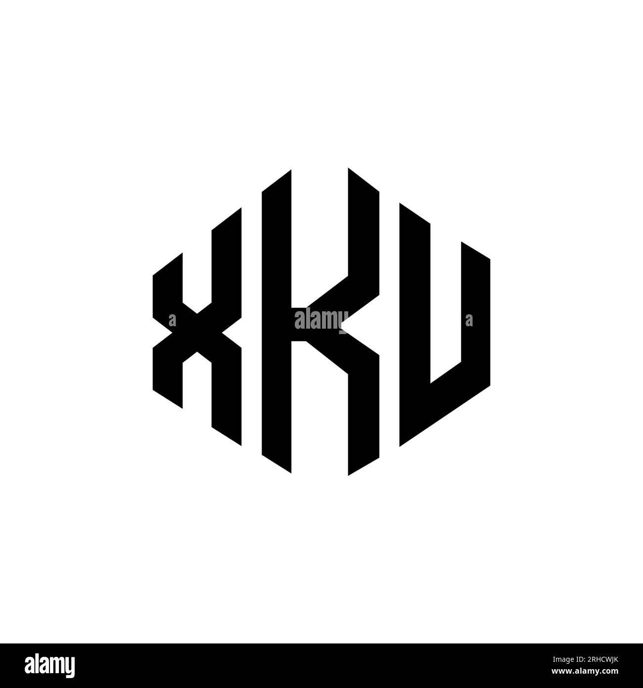XKU letter logo design with polygon shape. XKU polygon and cube shape ...